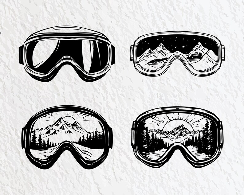 Ski Goggles SVG Bundle: Silhouette, Clipart, Vector (digital Download ...