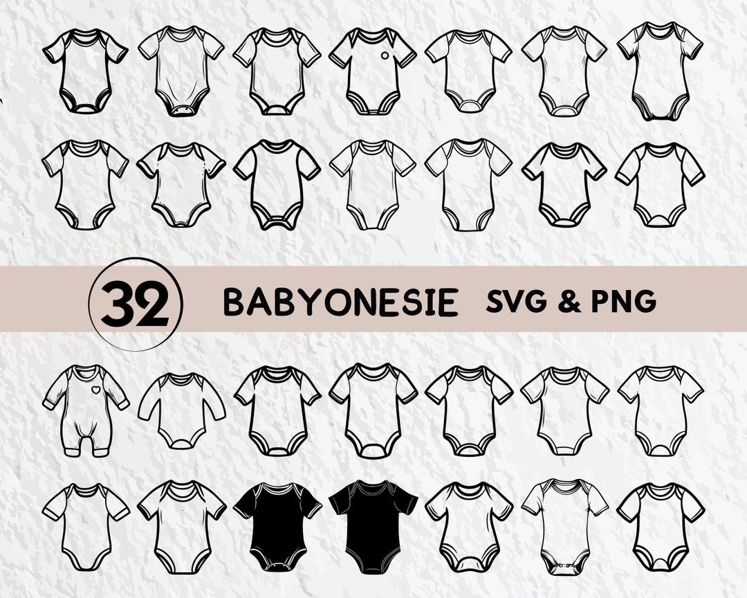 Baby Onesie SVG Bundle: Clipart, Outline, Vector (digital Download) - Etsy
