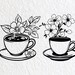Coffee With Flowers SVG Bundle: Floral Coffee Clipart (digital Download ...