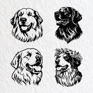 Leonberger Dog SVG Bundle: Silhouette Clipart, Logo Icon Decal (PNG ...