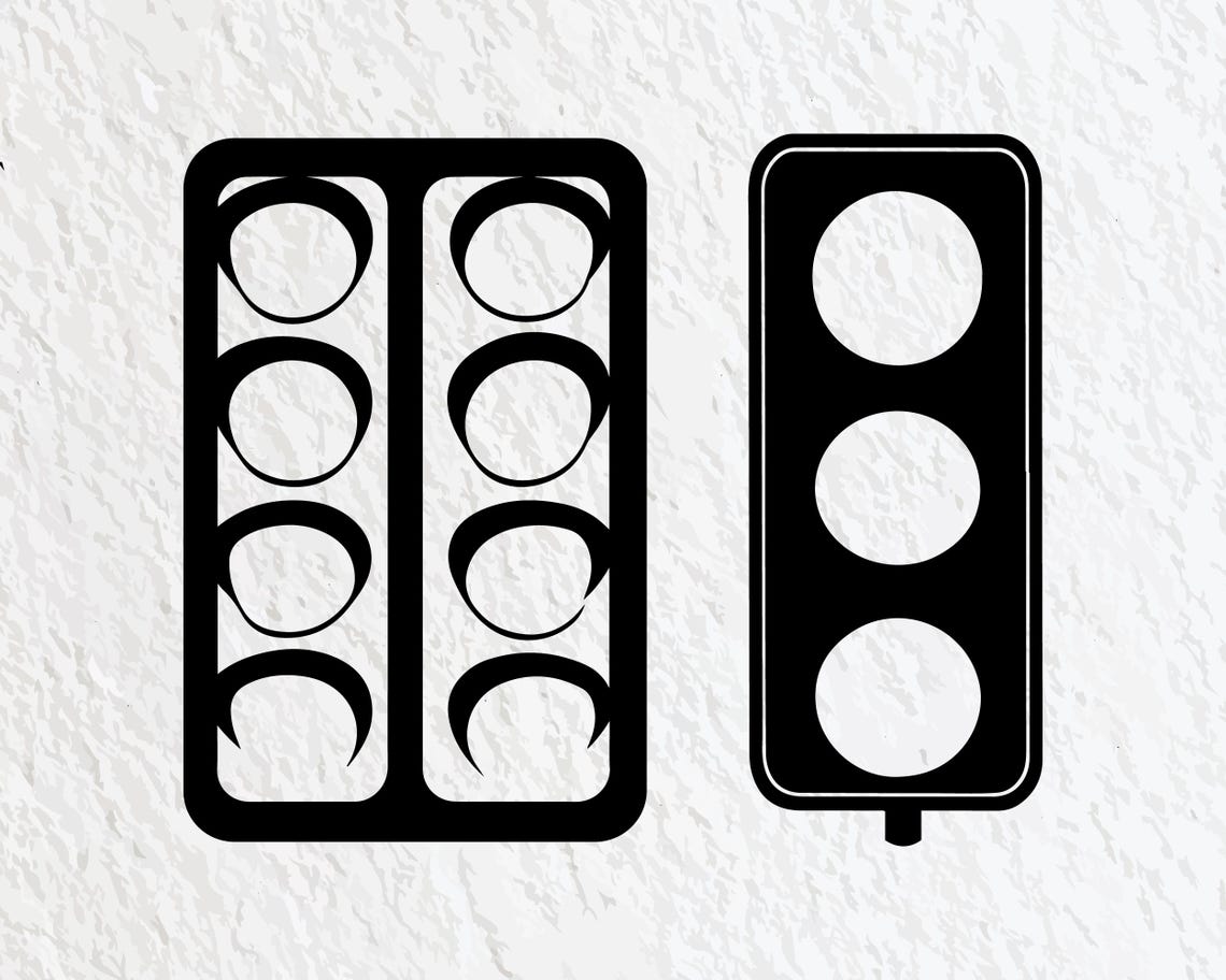 Traffic Light SVG Bundle: Silhouette Clipart, Logo Icon Decal (PNG, SVG ...