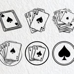 Playing Cards Silhouette Svg, Playing Cards Svg Bundle, Playing Cards ...