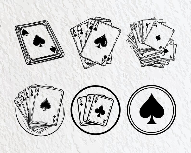 Playing Cards Silhouette Svg, Playing Cards Svg Bundle, Playing Cards ...