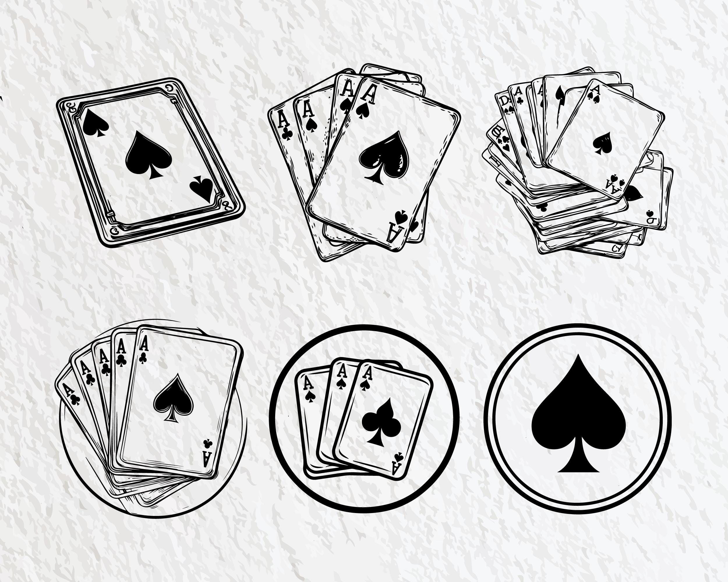 Playing Cards Silhouette Svg, Playing Cards Svg Bundle, Playing Cards ...