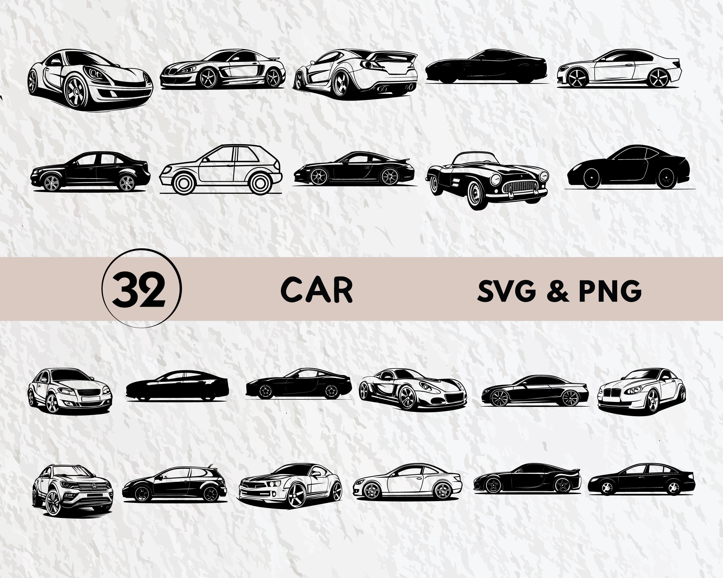 Car Svg Bundle, Car Silhouette, Old Car Clipart Png, Stylish Car ...