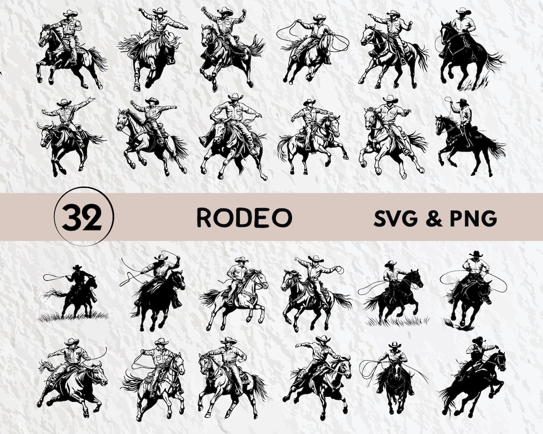 Rodeo Silhouette Svg, Rodeo Svg Bundle, Rodeo Clipart, Rodeo Decal ...