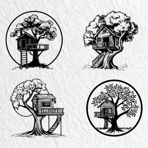 Tree House Svg Bundle, Tree House Silhouette, Tree House Clipart Png ...