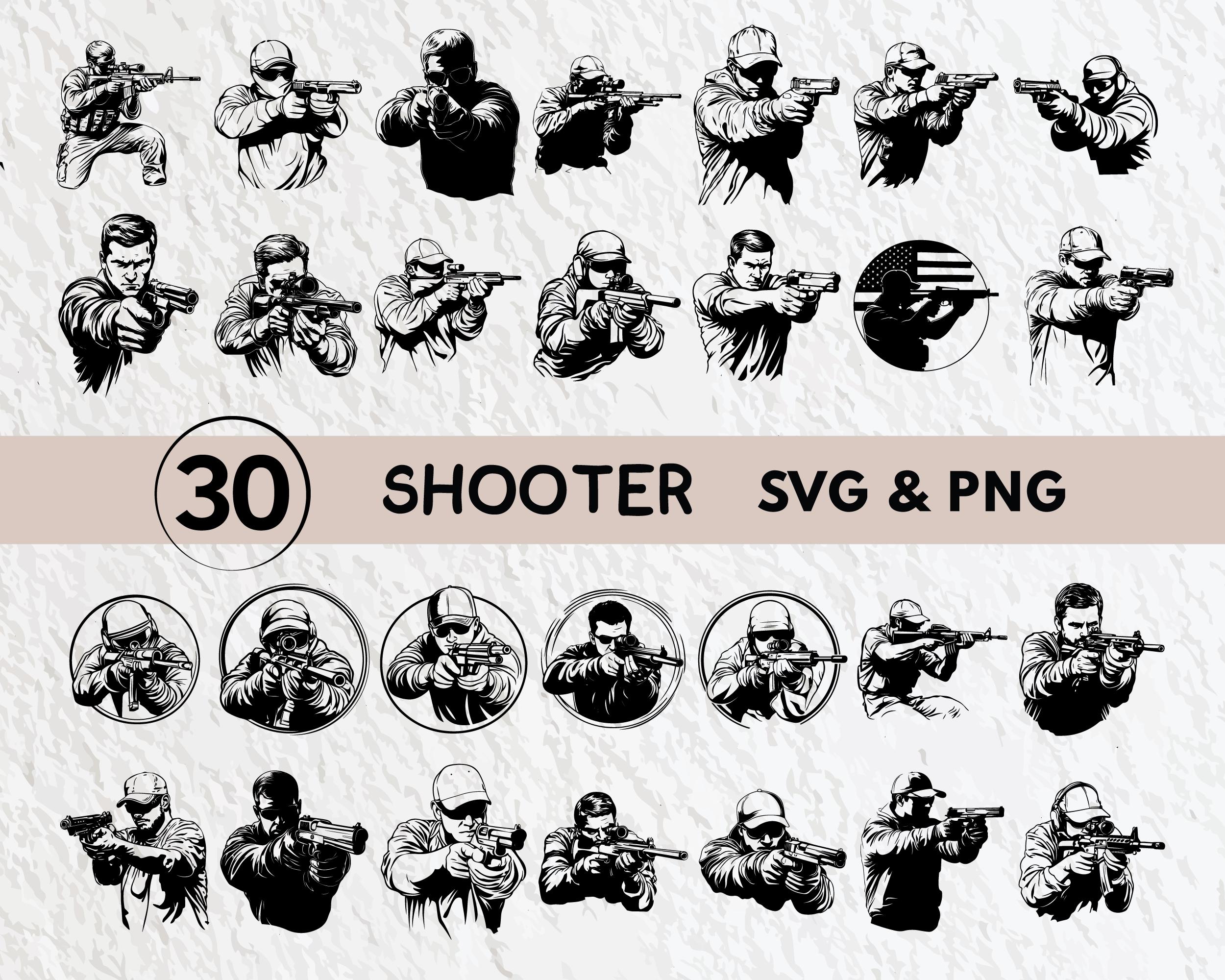 Shooter Silhouette SVG Bundle, Clipart, Decal Cricut Files - Etsy