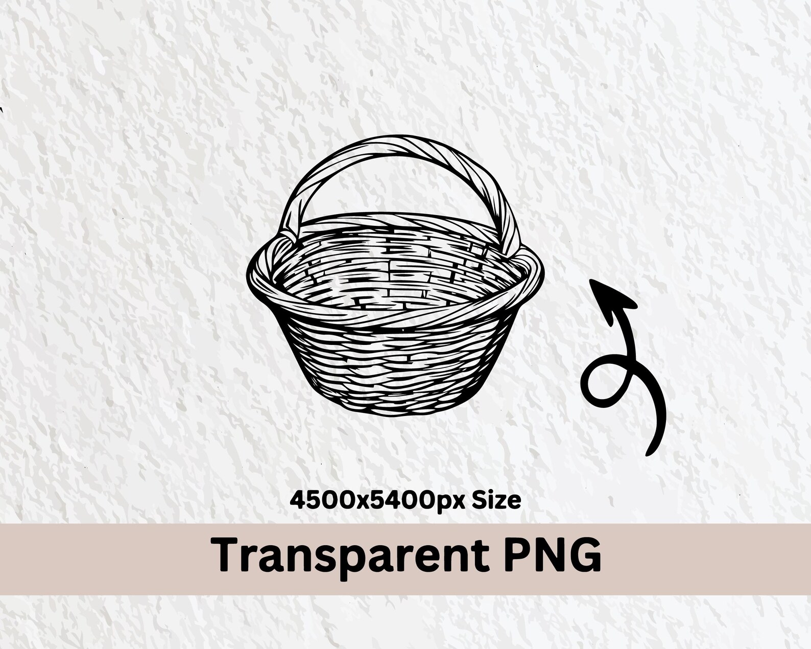 Wicker Basket SVG Bundle: Clipart, Silhouette, Outline (digital ...