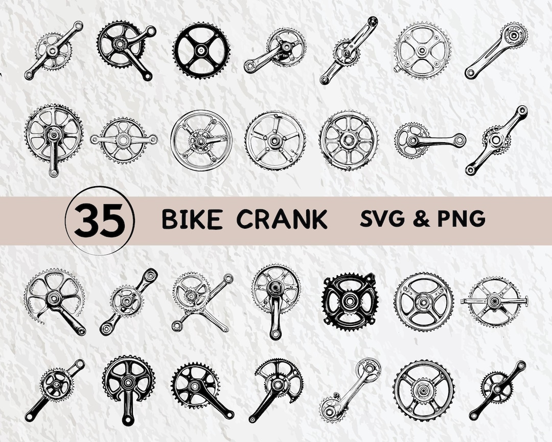 Bike Crank Svg Bundle, Bike Crank Silhouette, Bike Crank Clipart, Bike ...
