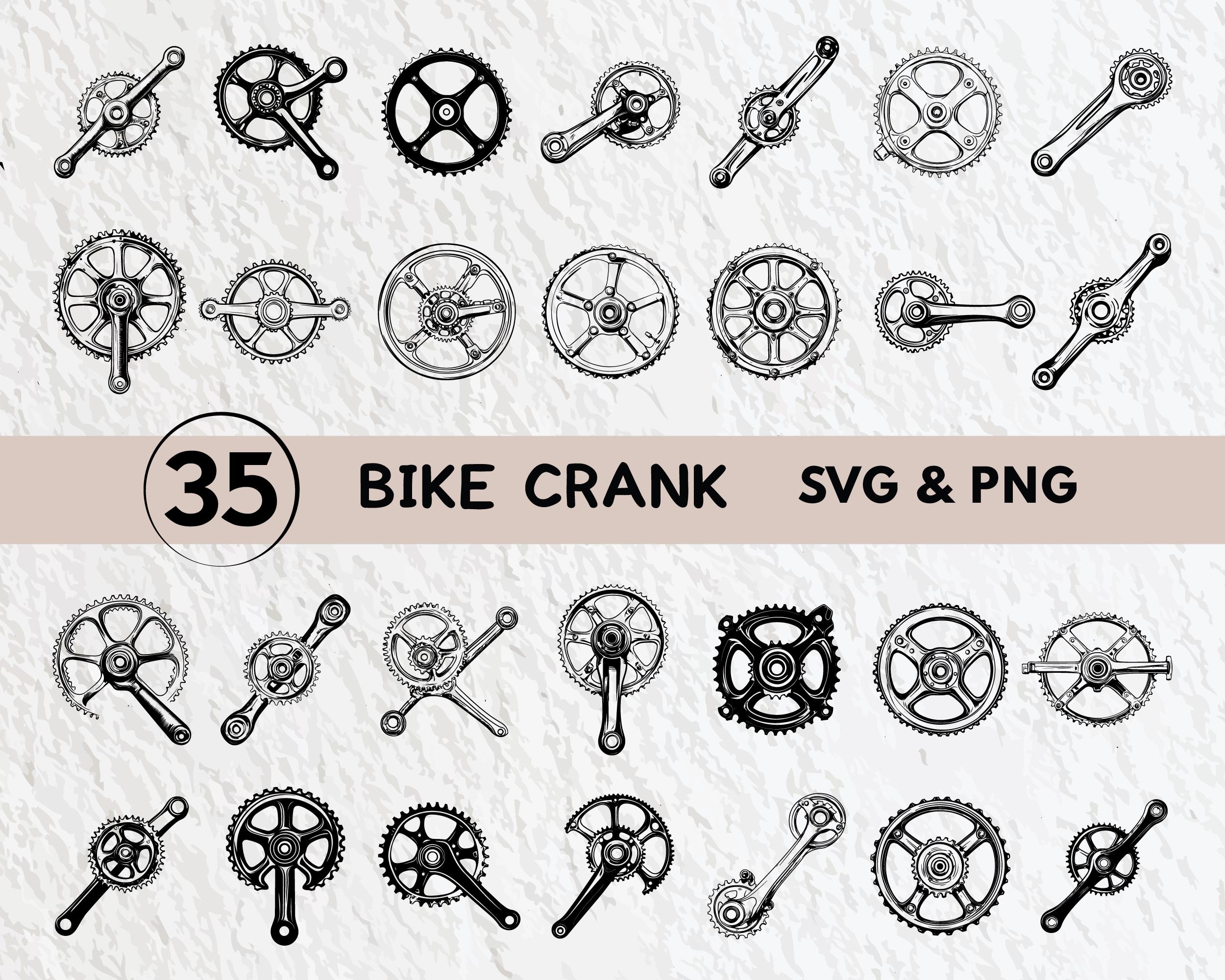 Bike Crank SVG Bundle: Silhouette Clipart Vector (digital Download) - Etsy