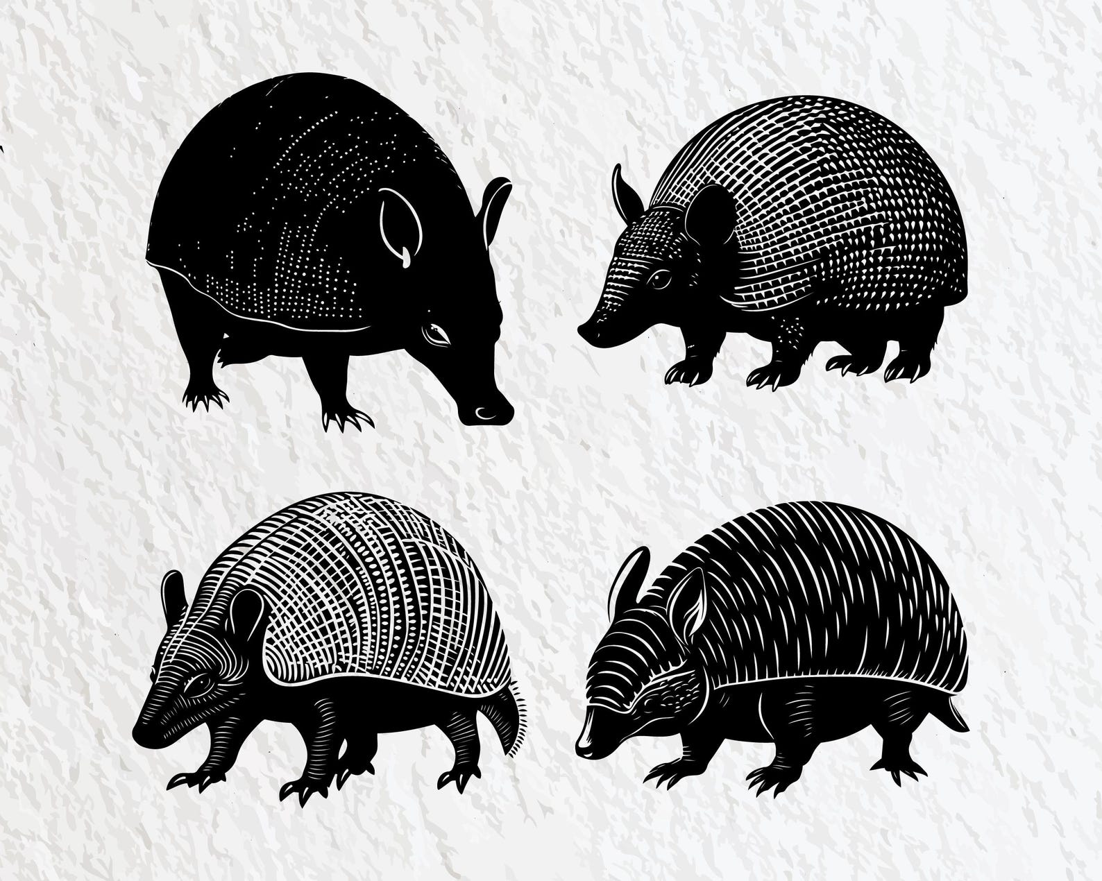 Armadillo SVG Bundle: Silhouette Clipart, Logo Icon (PNG, Vector) - Etsy