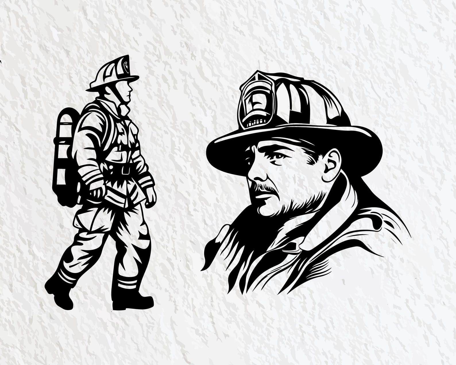 Firefighter SVG Bundle: Hero Clip Art, Decal Designs (digital Download ...