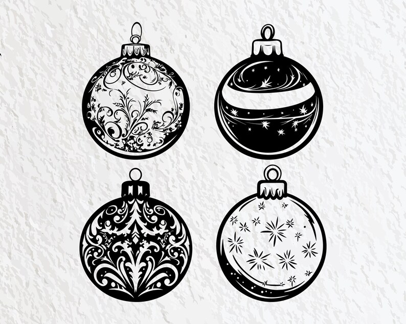 Christmas Ball SVG Bundle: Ornaments Clipart, Vector Cut Files (PNG ...