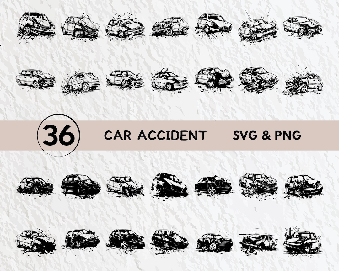 Car Accident Svg Bundle, Car Accident Silhouette, Car Accident Clipart ...