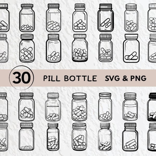 Pill Bottle Clipart - Etsy