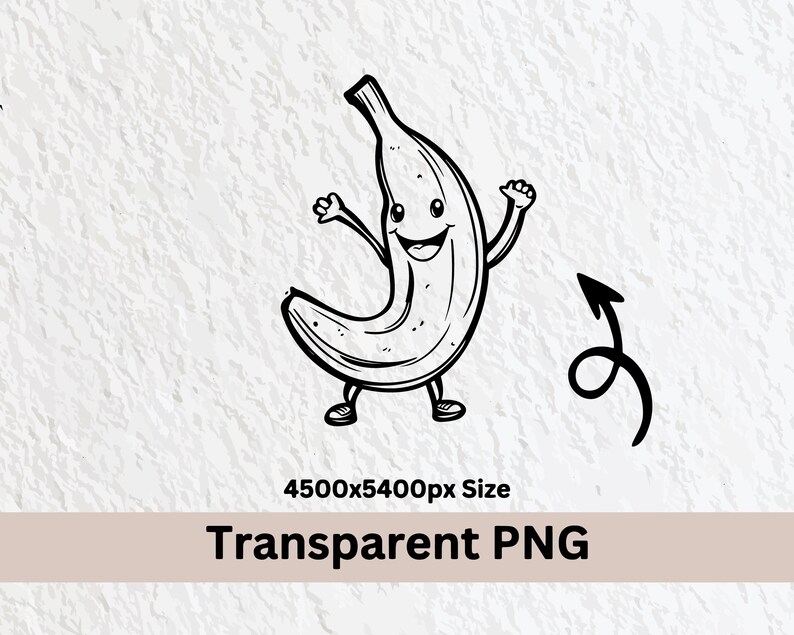 Cute Banana Dancing Svg Bundle, Banana Silhouette Png, Banana Outline ...