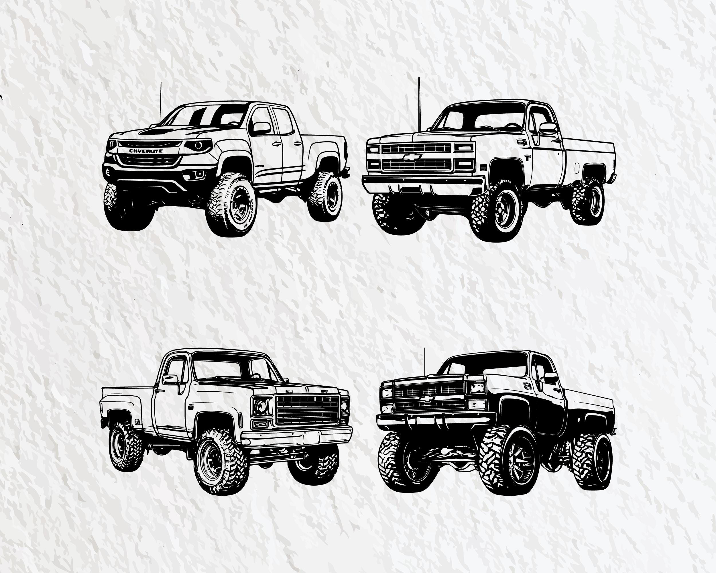 Chevy Truck SVG Bundle: Silhouette, Clipart, Vector (PNG, Cricut) - Etsy