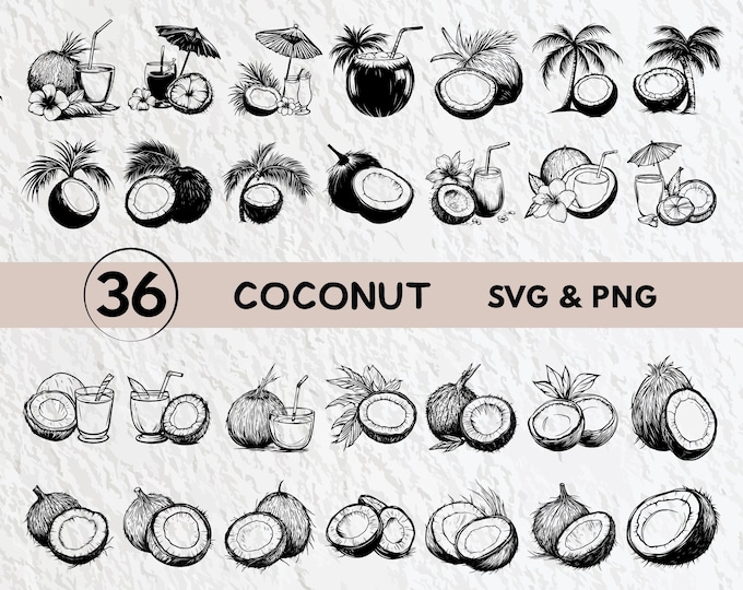 Coconut SVG Bundle\ Coconut\ Coconut Png\ Coconut Vector\ Coconut ...