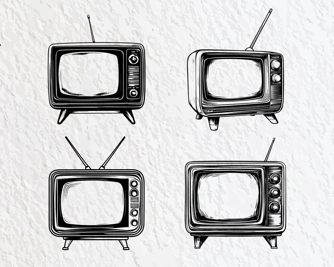 Retro Tv Svg Bundle, Retro Tv Silhouette, Retro Tv Clipart Png, Retro ...