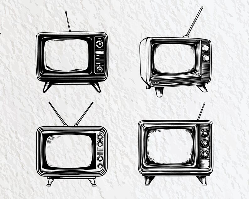 Retro Tv Svg Bundle, Retro Tv Silhouette, Retro Tv Clipart Png, Retro ...