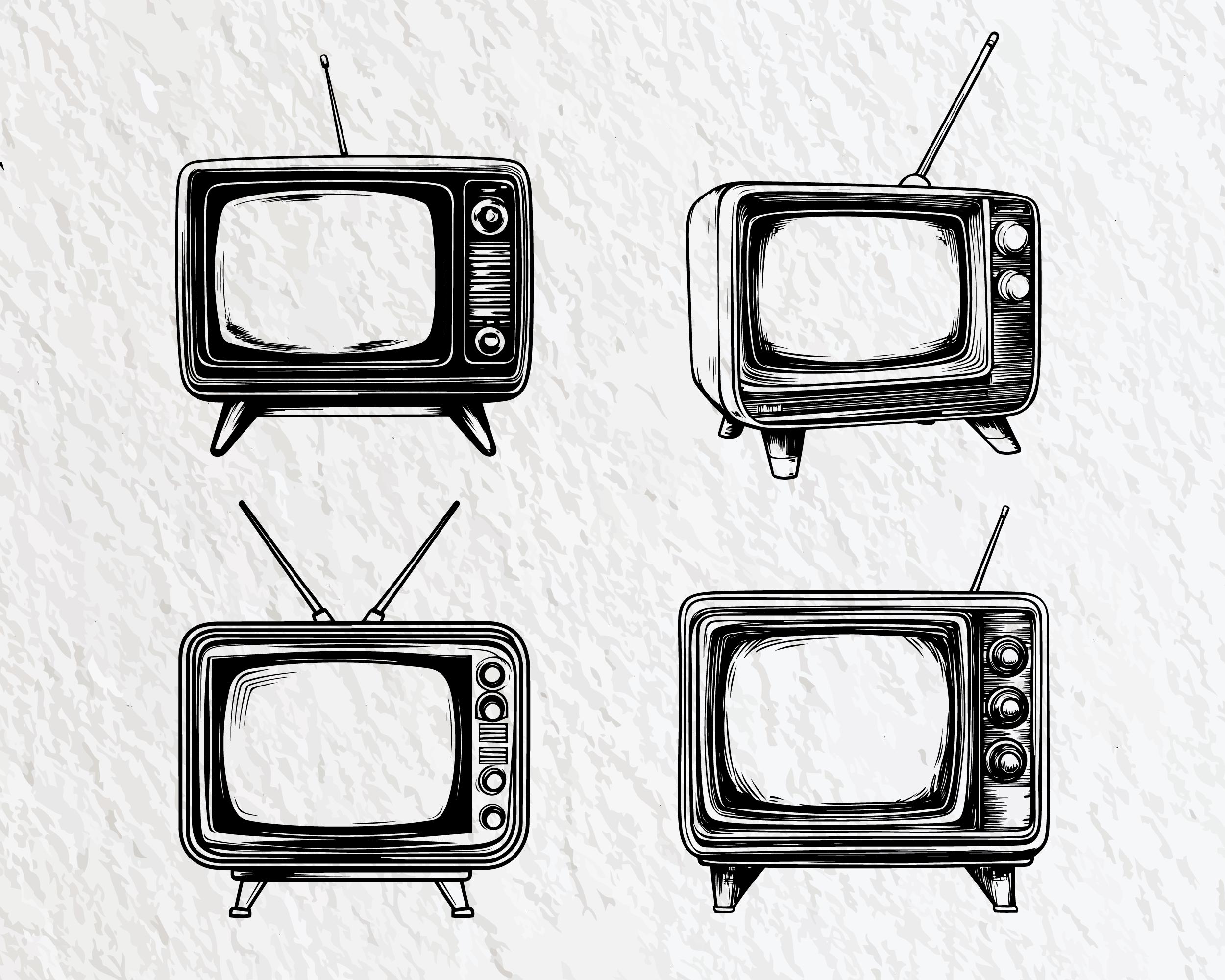 Retro Tv Svg Bundle, Retro Tv Silhouette, Retro Tv Clipart Png, Retro ...