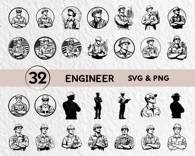 Engineer Svg Bundle, Engineer Silhouette, Engineer Clipart Png ...