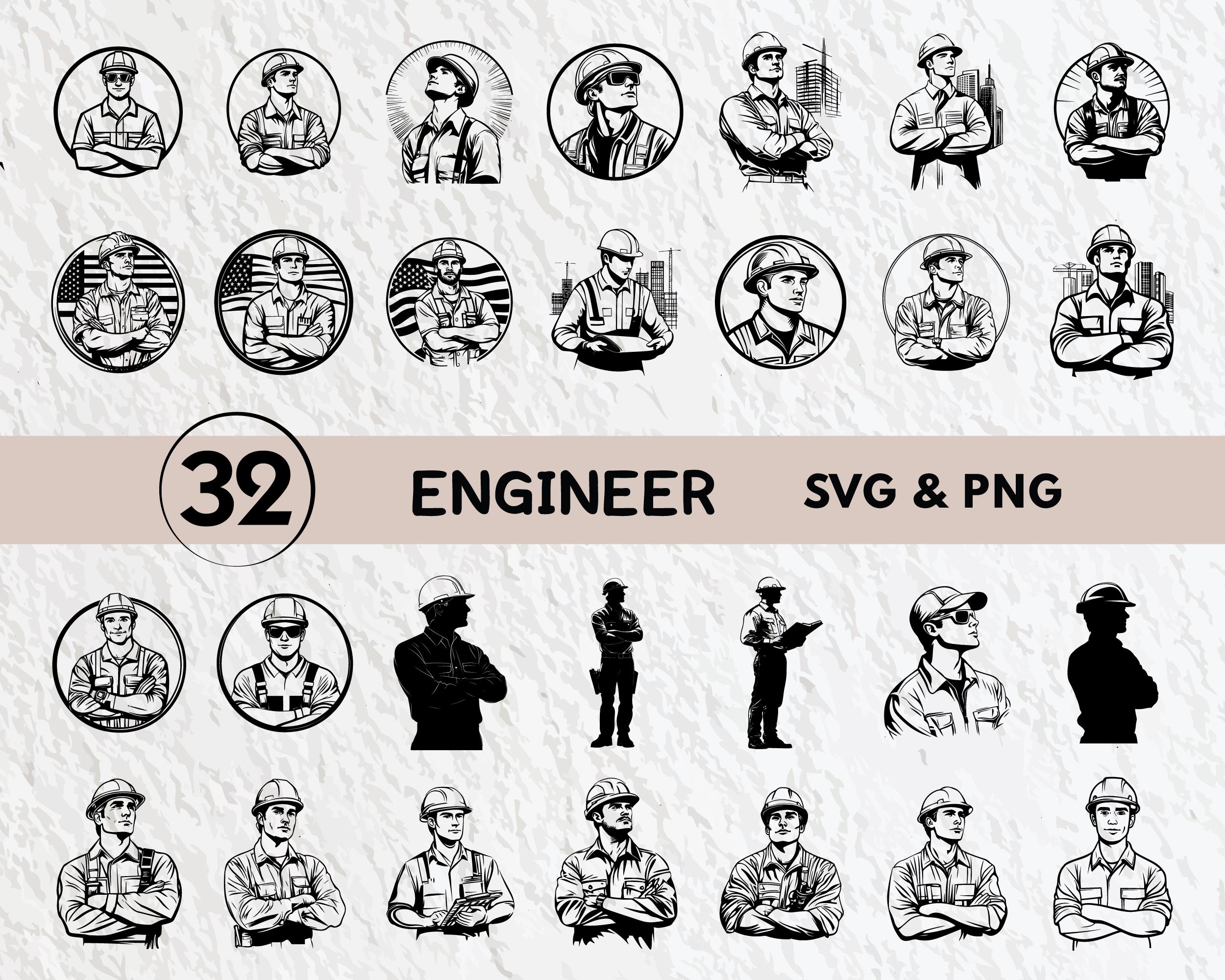 Engineer Svg Bundle, Engineer Silhouette, Engineer Clipart Png ...