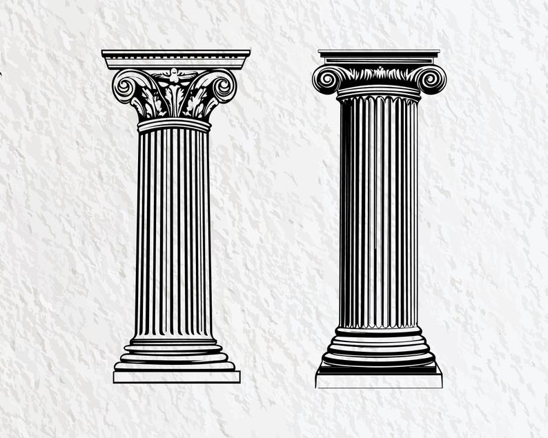 Ancient Column Svg Bundle, Ancient Column Silhouette, Ancient Column ...