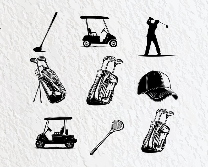 Golf Svg Bundle, Golf Silhouette, Golf Clipart Png, Golf Outline Svg ...