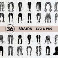 Braid Hair Svg | Long Braided Hair Clipart | Hairstyle Cut File ...