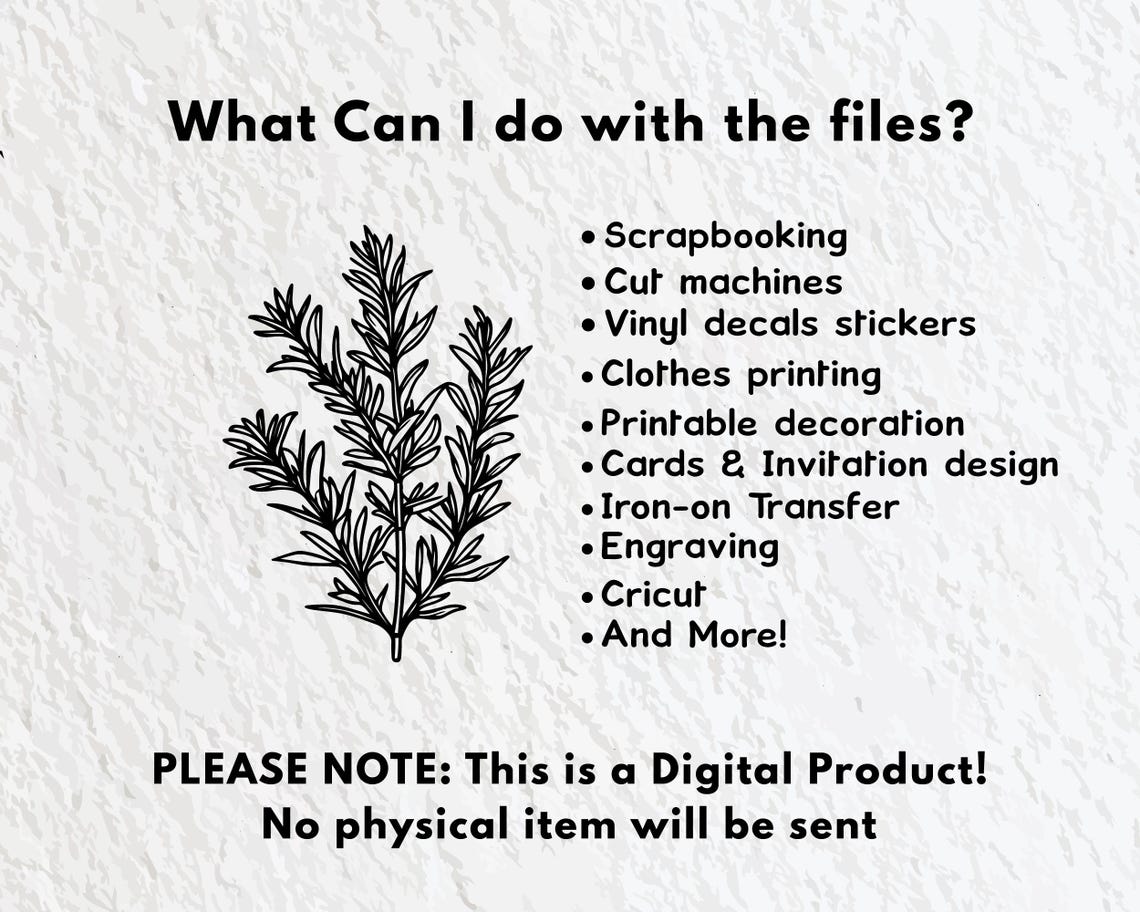 Rosemary SVG Bundle: Logo Icon Vector Clipart (PNG, Cricut, Decal) - Etsy