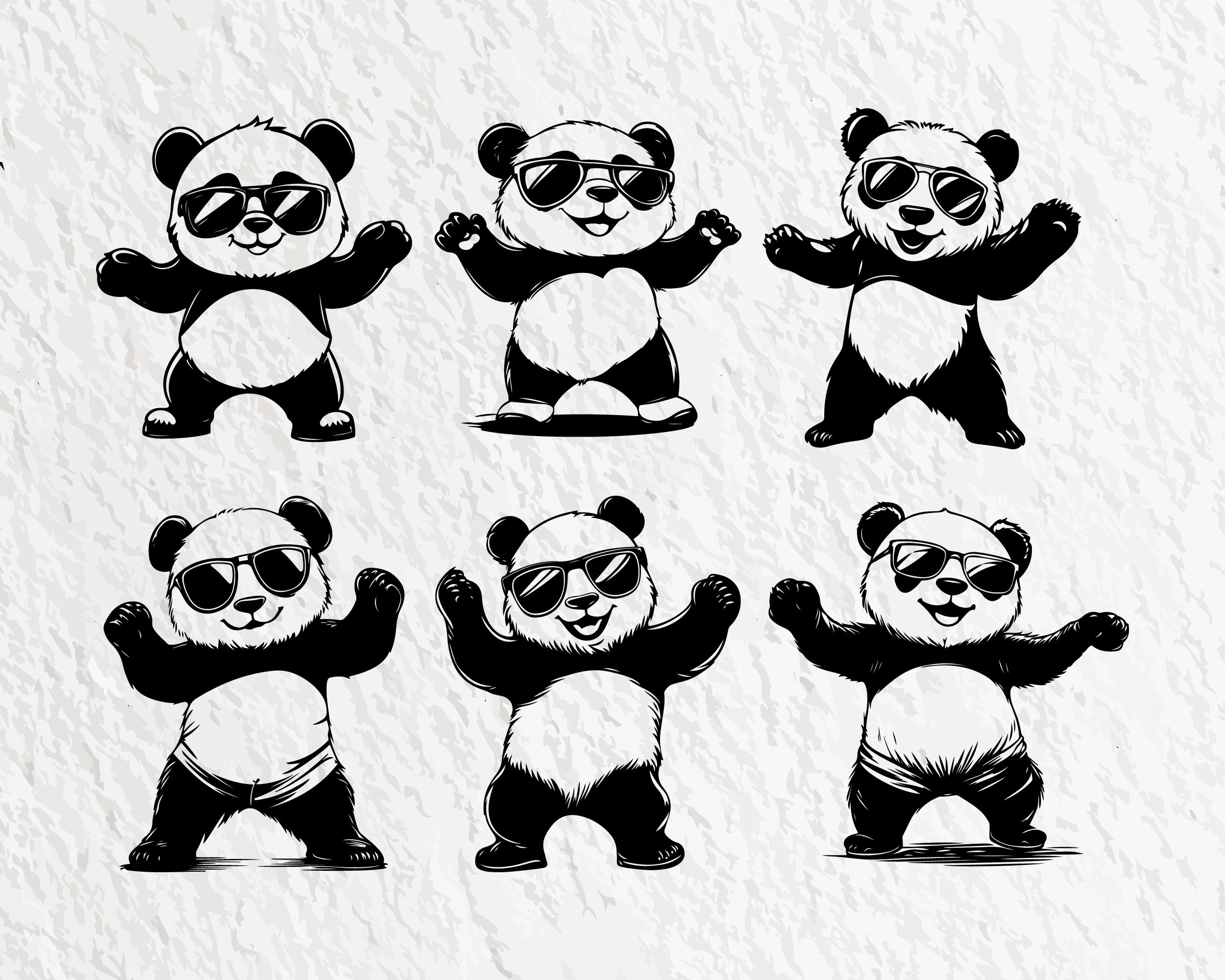 Cute Panda Dancing Svg Bundle, Cute Panda Dancing Silhouette, Cute ...