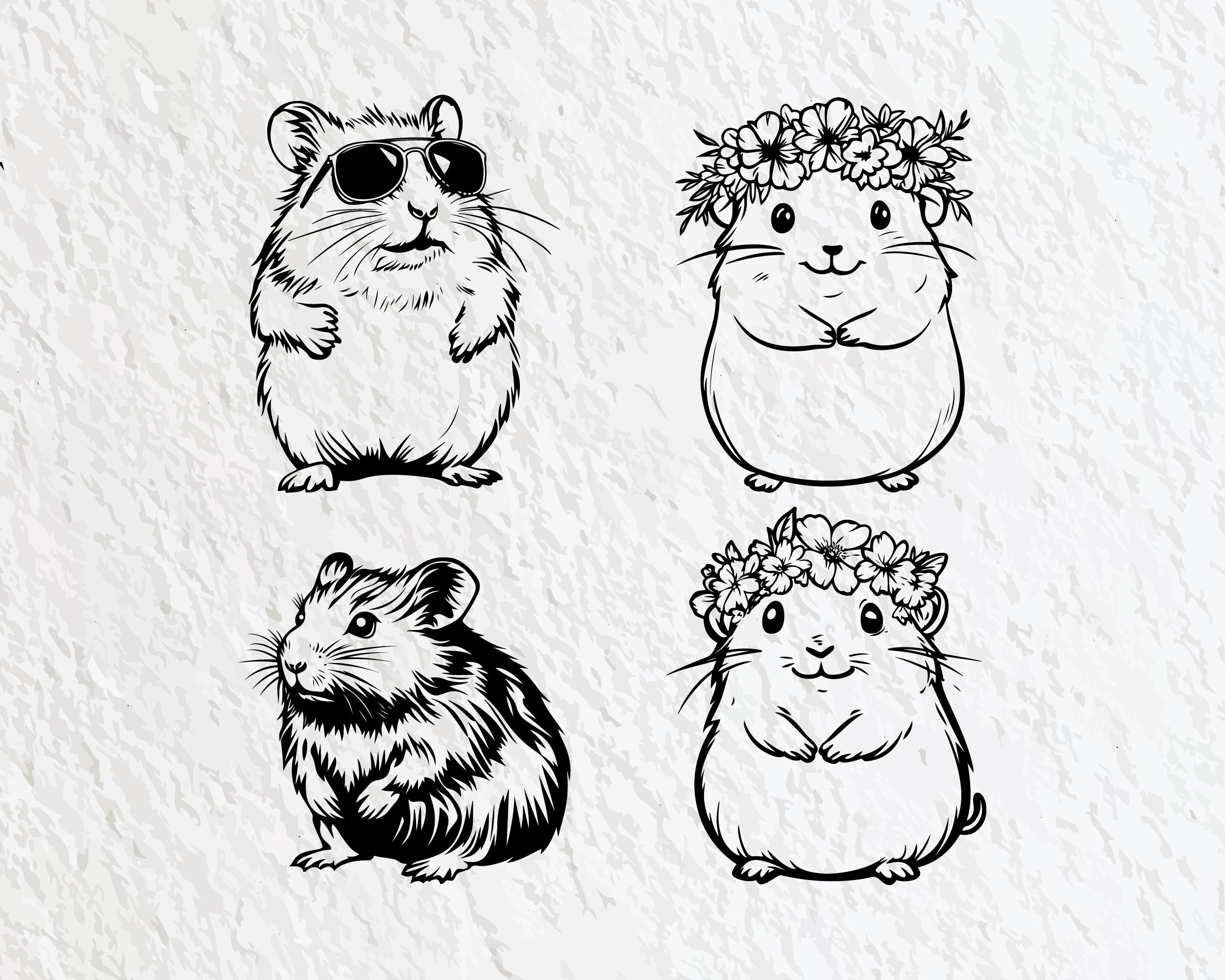 Hamster Svg Bundle, Hamster Silhouette, Hamster Clipart Png, Hamster ...