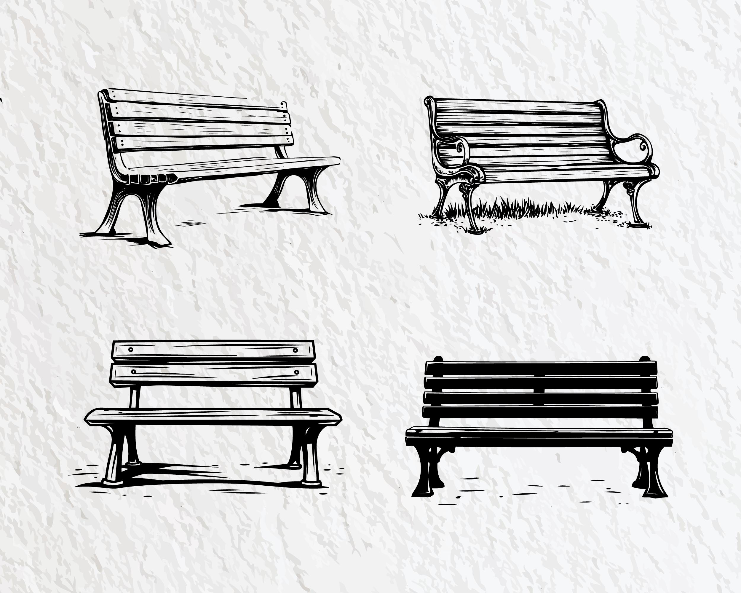 Bench SVG Bundle: Silhouette Clipart, Cricut Cut Files - Etsy