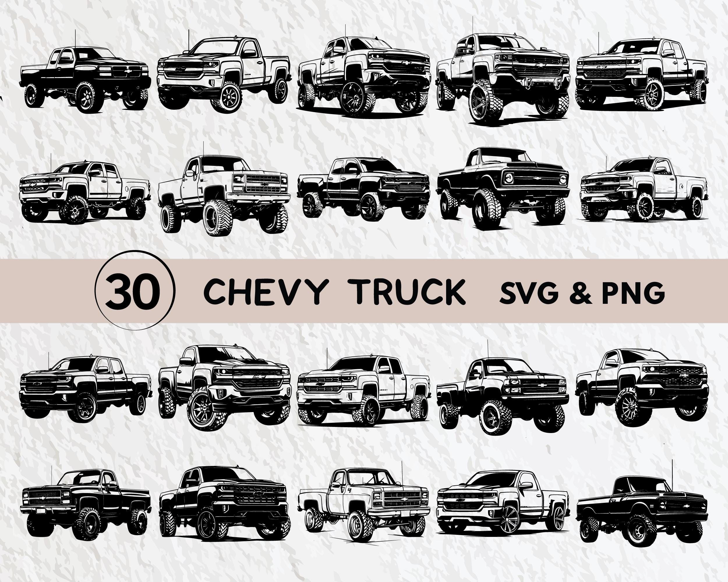 Chevy Truck SVG Bundle: Silhouette, Clipart, Vector (PNG, Cricut) - Etsy