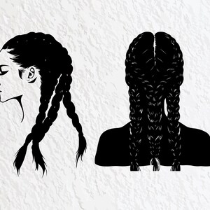 Braids SVG Bundle: Hairstyle Clipart, Logo & Icon (PNG, Vector) - Etsy