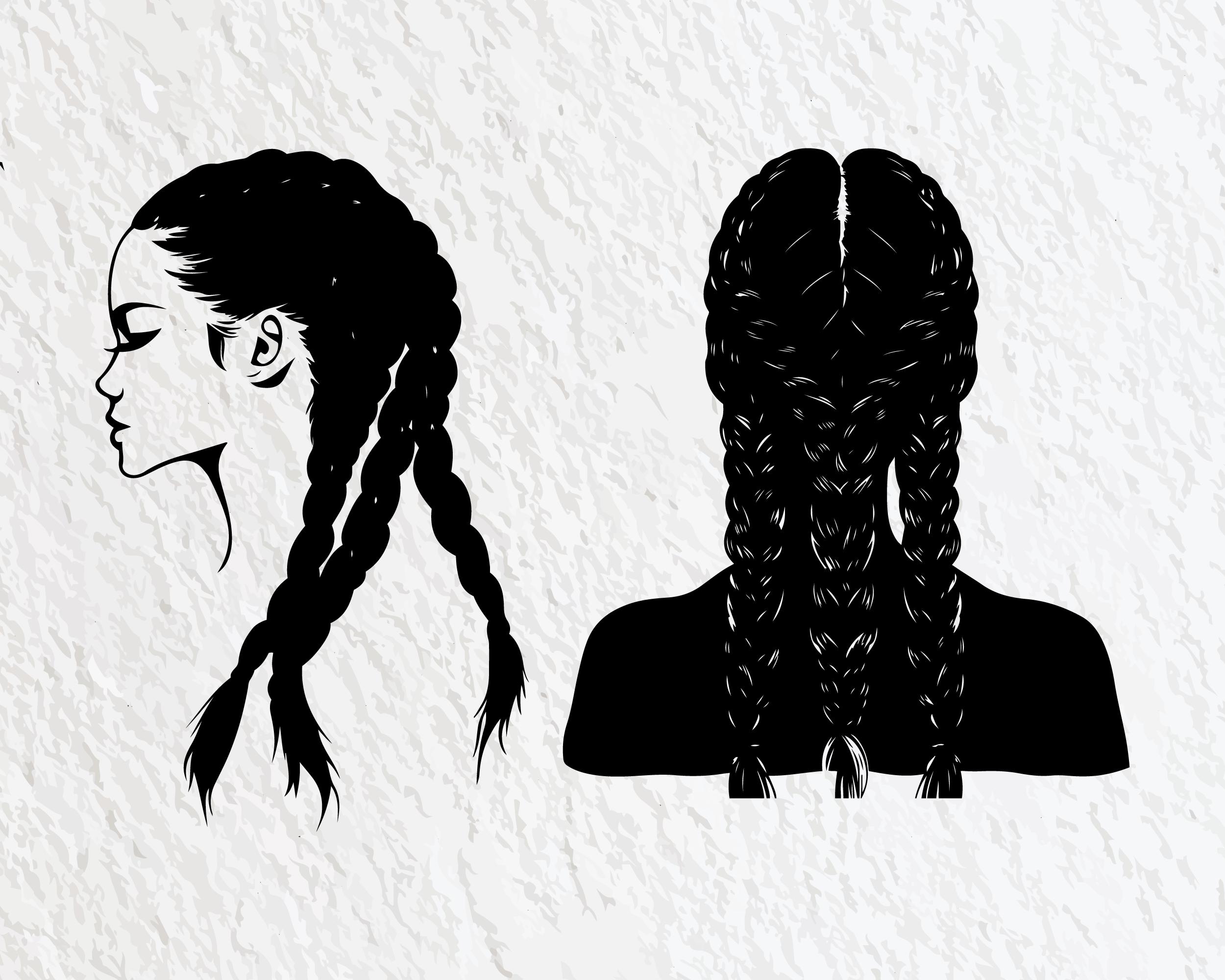 Braids SVG Bundle: Hairstyle Clipart, Logo & Icon (PNG, Vector) - Etsy