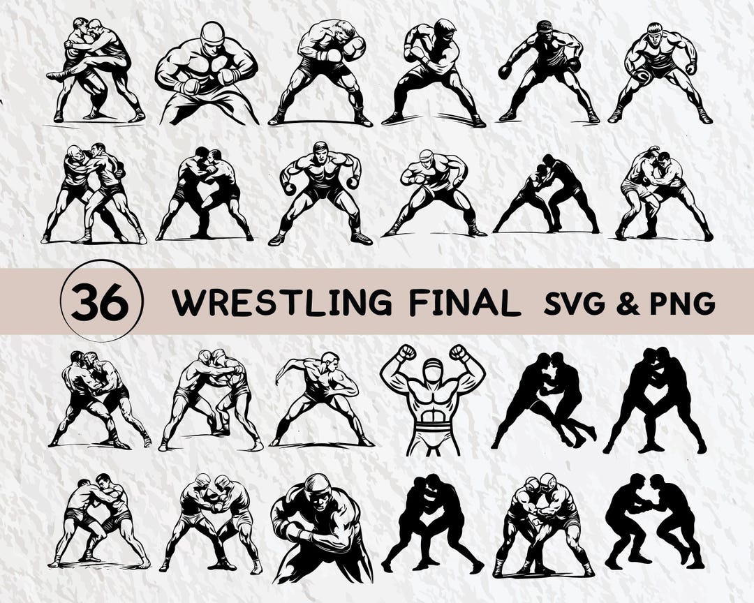 Wrestling Silhouette Svg, Wrestling Svg Bundle, Wrestling Clipart ...
