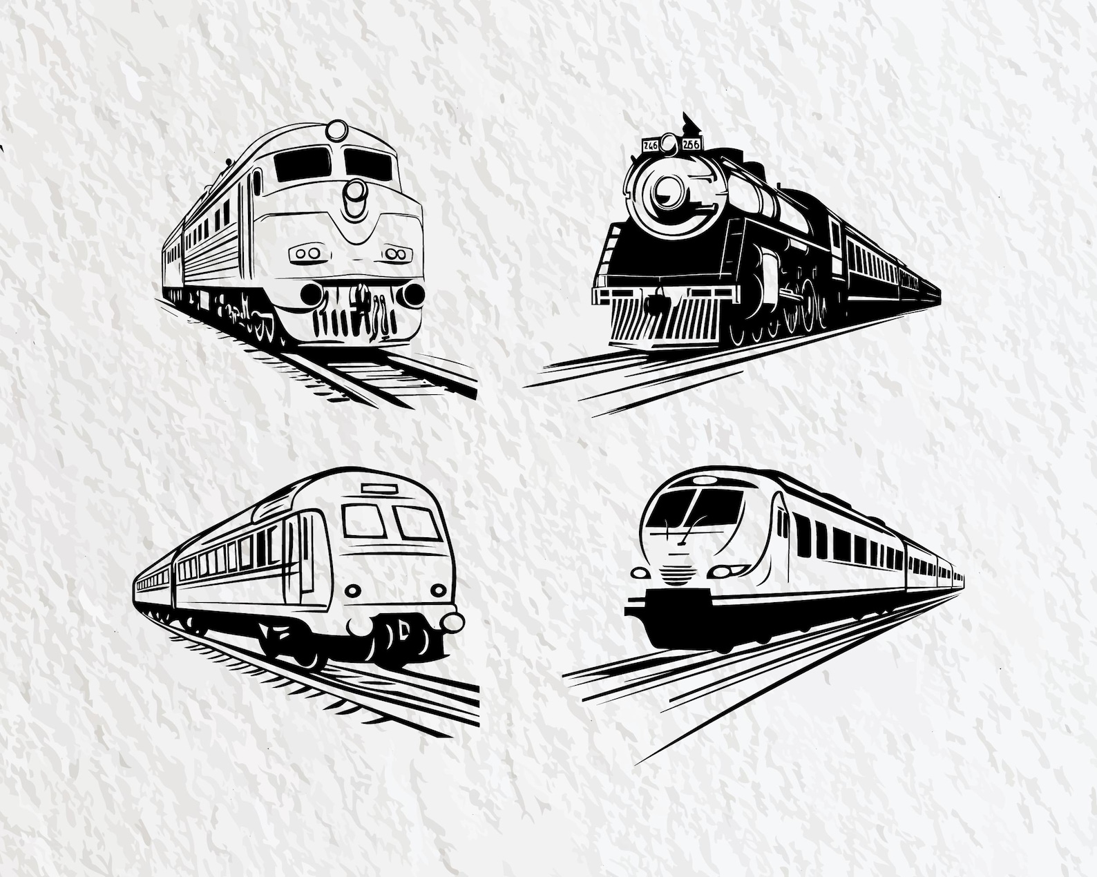 Train Svg Bundle, Train Silhouette, Train Clipart Png, Train Outline ...