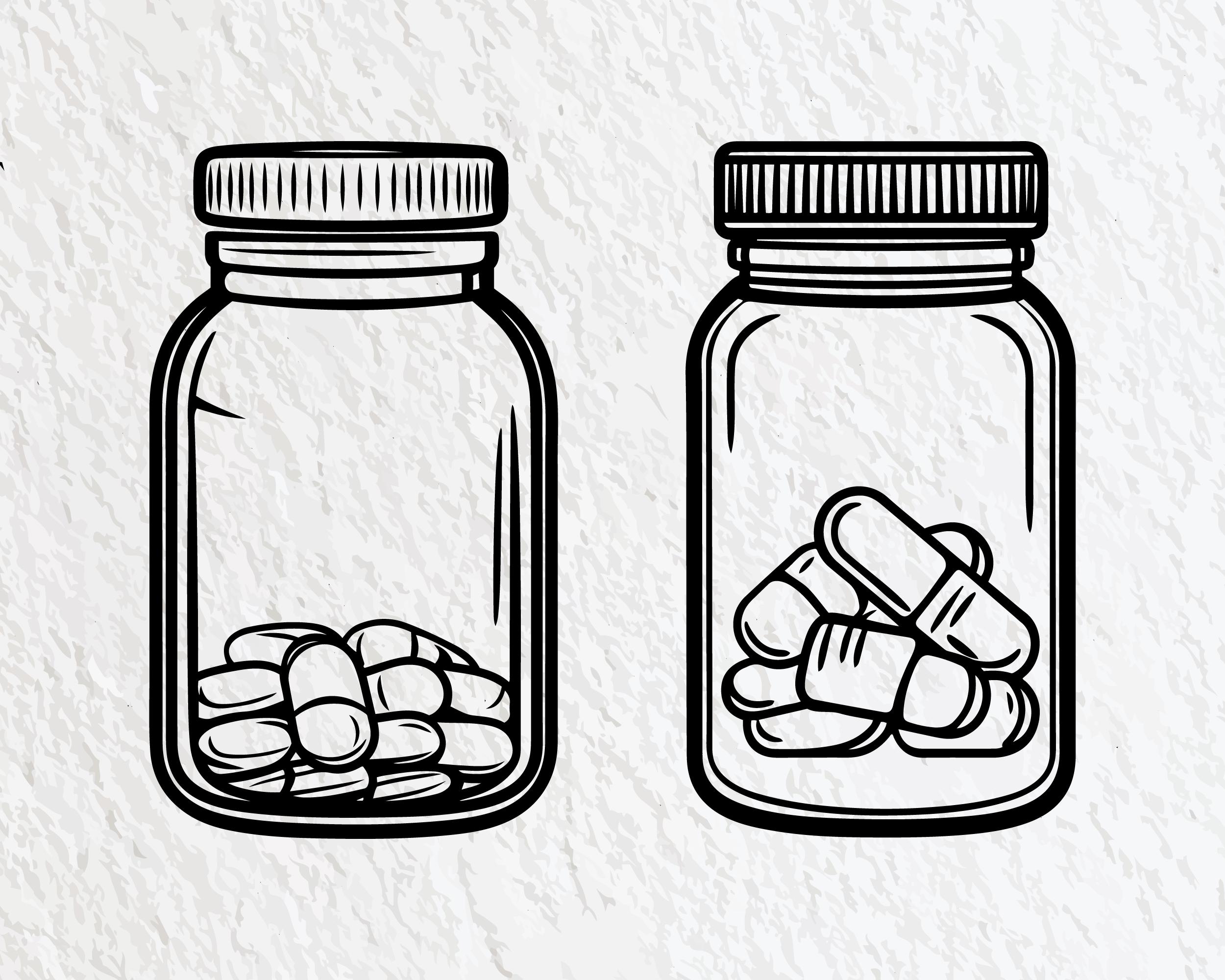 Pill Bottle SVG Bundle: Clipart, Outline, Vector (digital Download) - Etsy