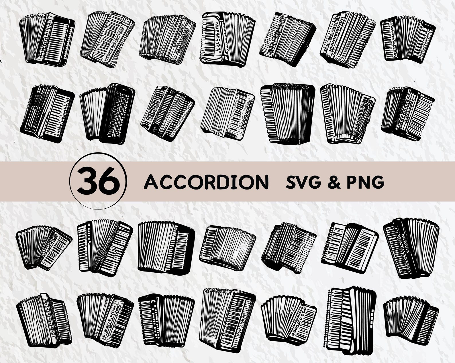 Accordion Silhouette Svg, Accordion Svg Bundle, Accordion Clipart ...