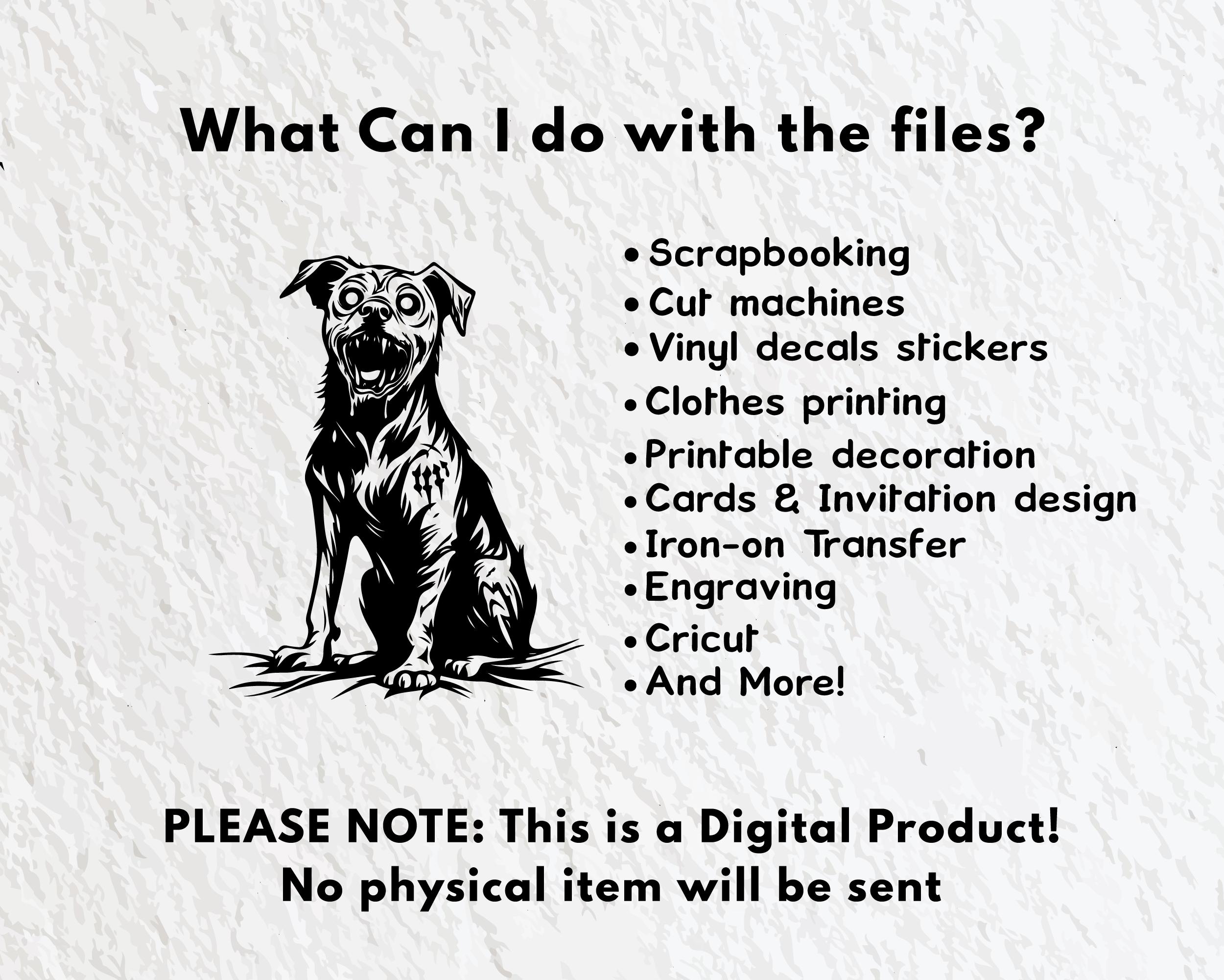Zombie Dog SVG Bundle: Silhouette Clipart, Vector Decal (digital ...