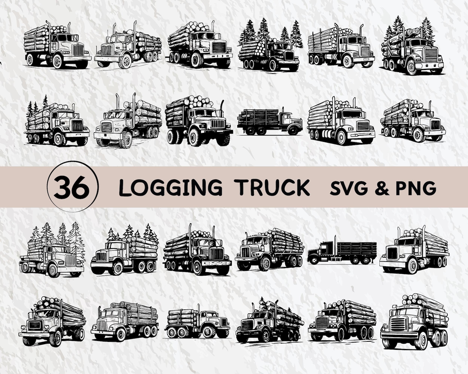 Logging Truck Svg Bundle, Logging Truck Silhouette, Logging Truck ...