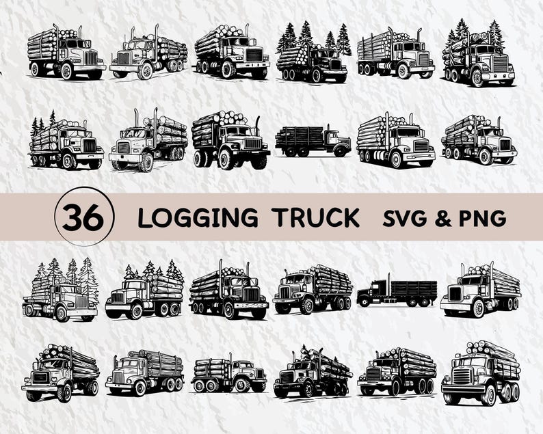 Logging Truck Svg Bundle, Logging Truck Silhouette, Logging Truck ...