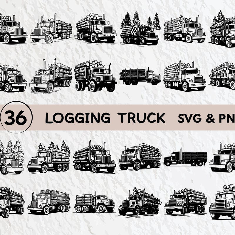 Logging Truck Svg - Etsy