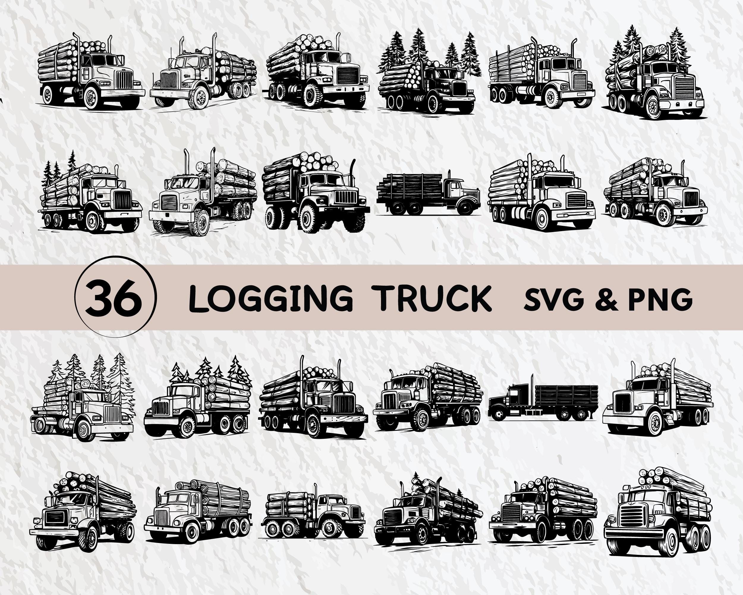 Logging Truck Svg Bundle, Logging Truck Silhouette, Logging Truck ...