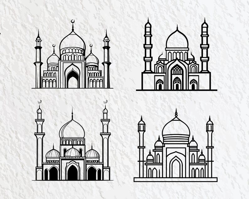 Islam Mosque Svg Bundle, Islam Mosque Silhouette, Islam Mosque Clipart ...