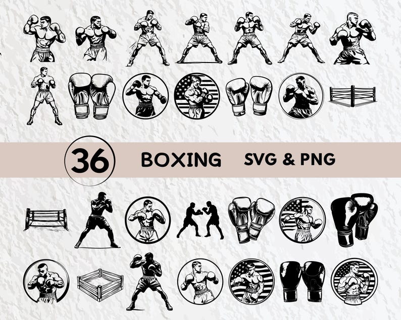 Boxing Svg Bundle, Boxing Silhouette, Boxing Clipart Png, Boxing ...