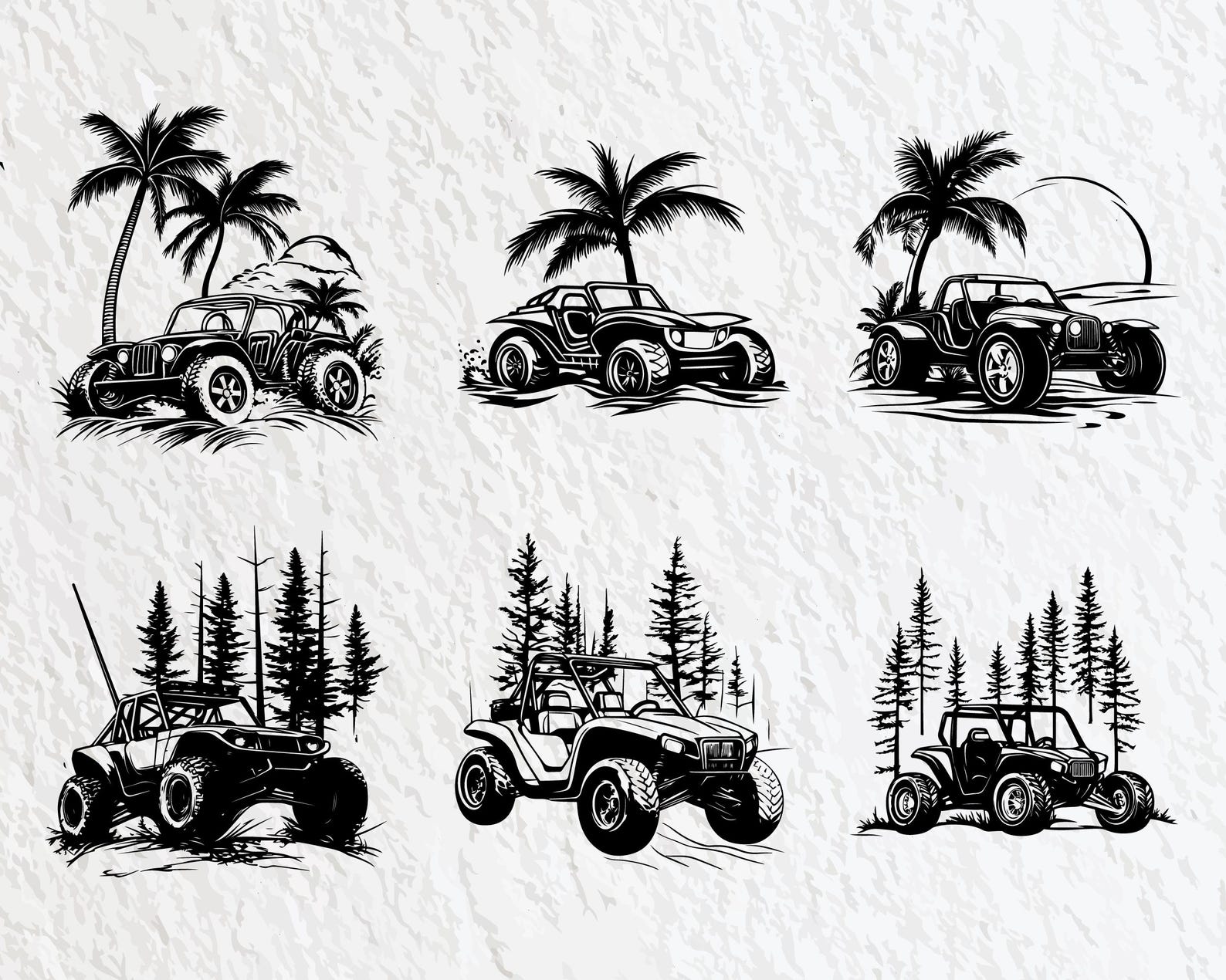 Dune Buggy SVG Bundle: Silhouette, Clipart, Vector (digital Download ...